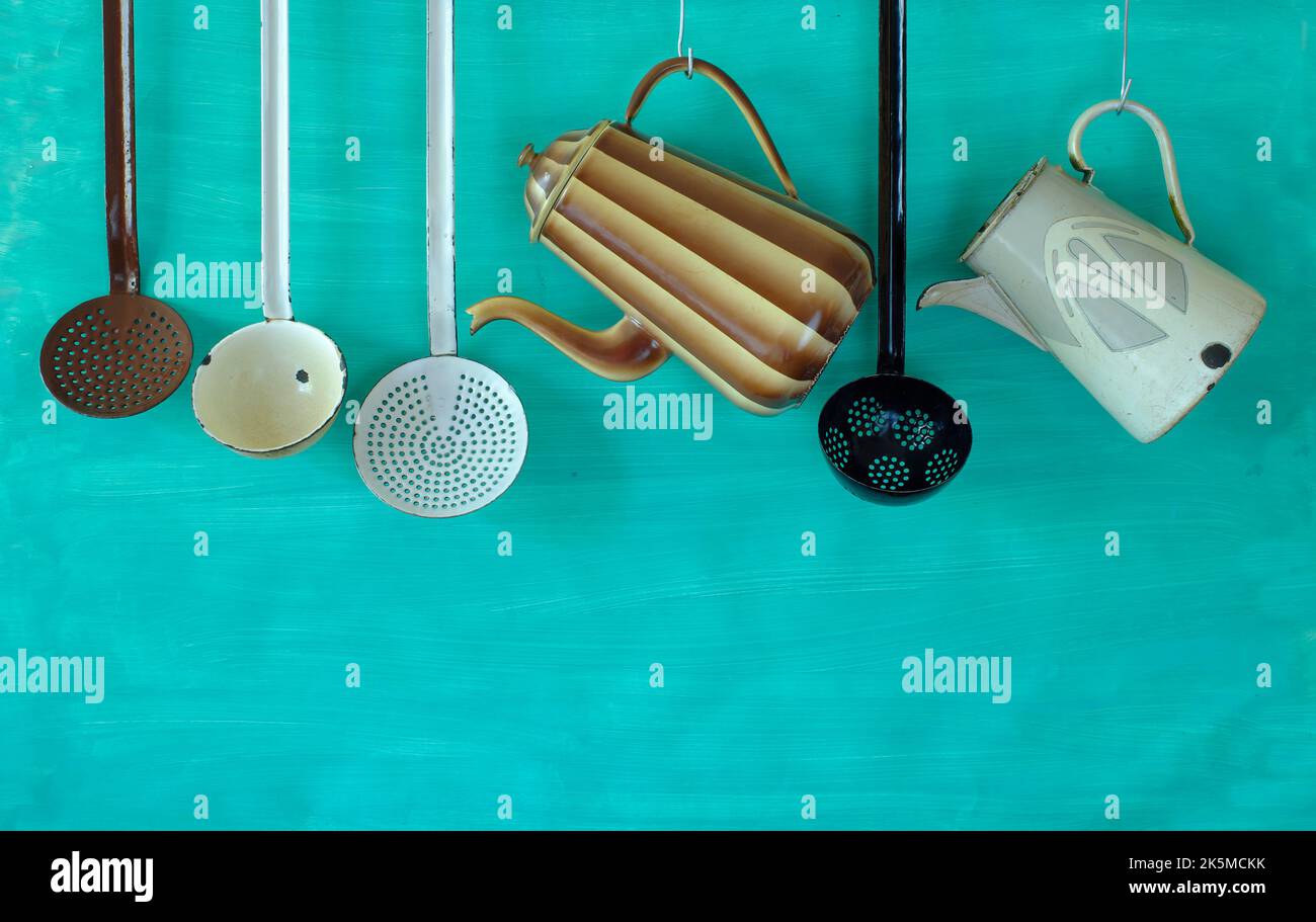 Enamel jug kitchen spoons hi-res stock photography and images - Alamy