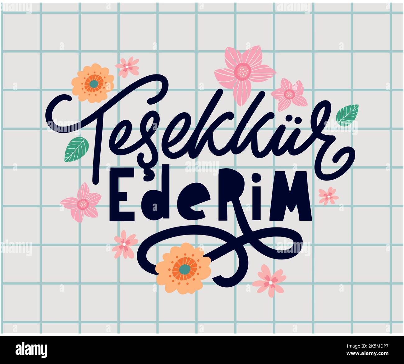 Text in the Turkish: Thank you. Lettering. Ink illustration. Modern ...