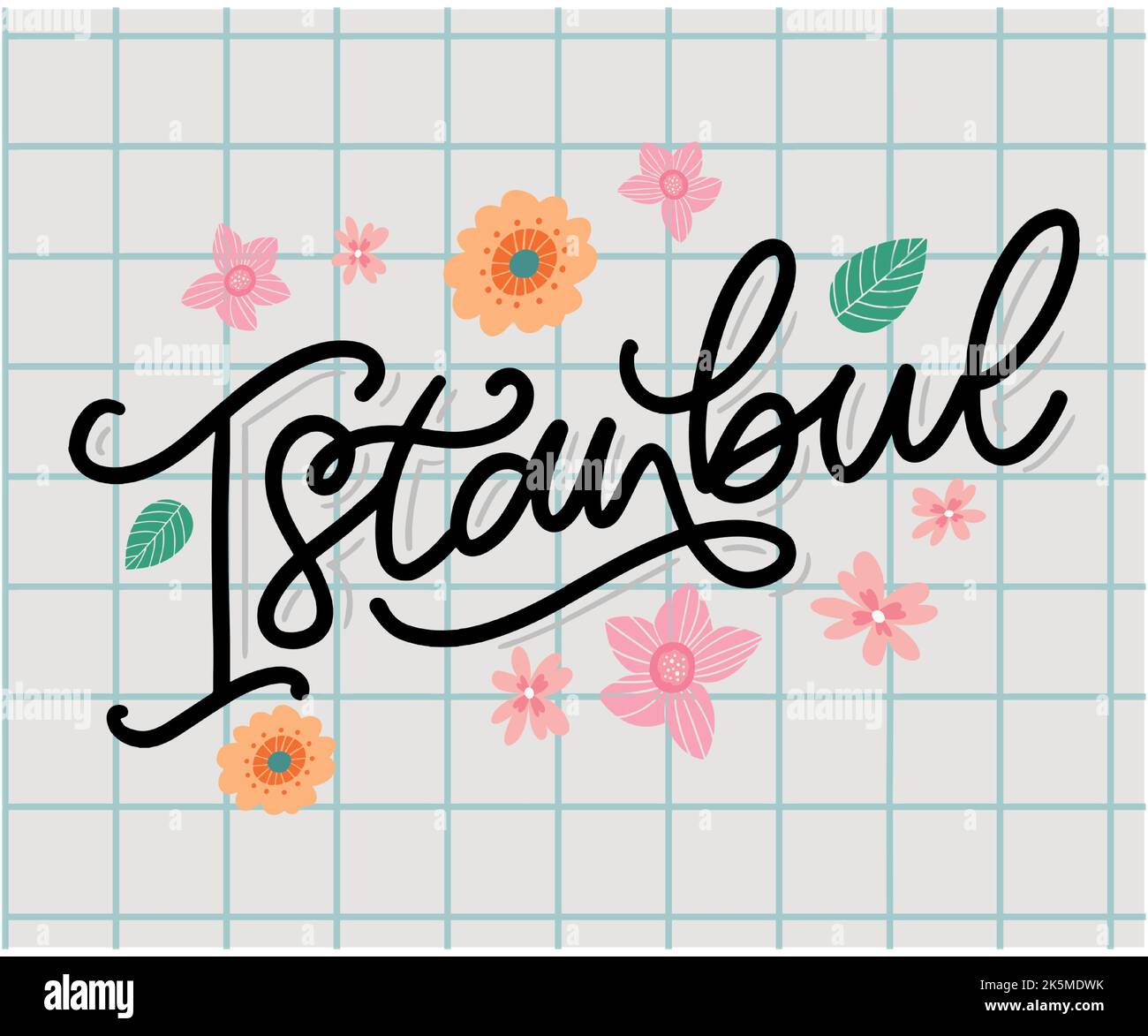 Istanbul. Hand lettering. Vector logo of Istanbul in black color with ...