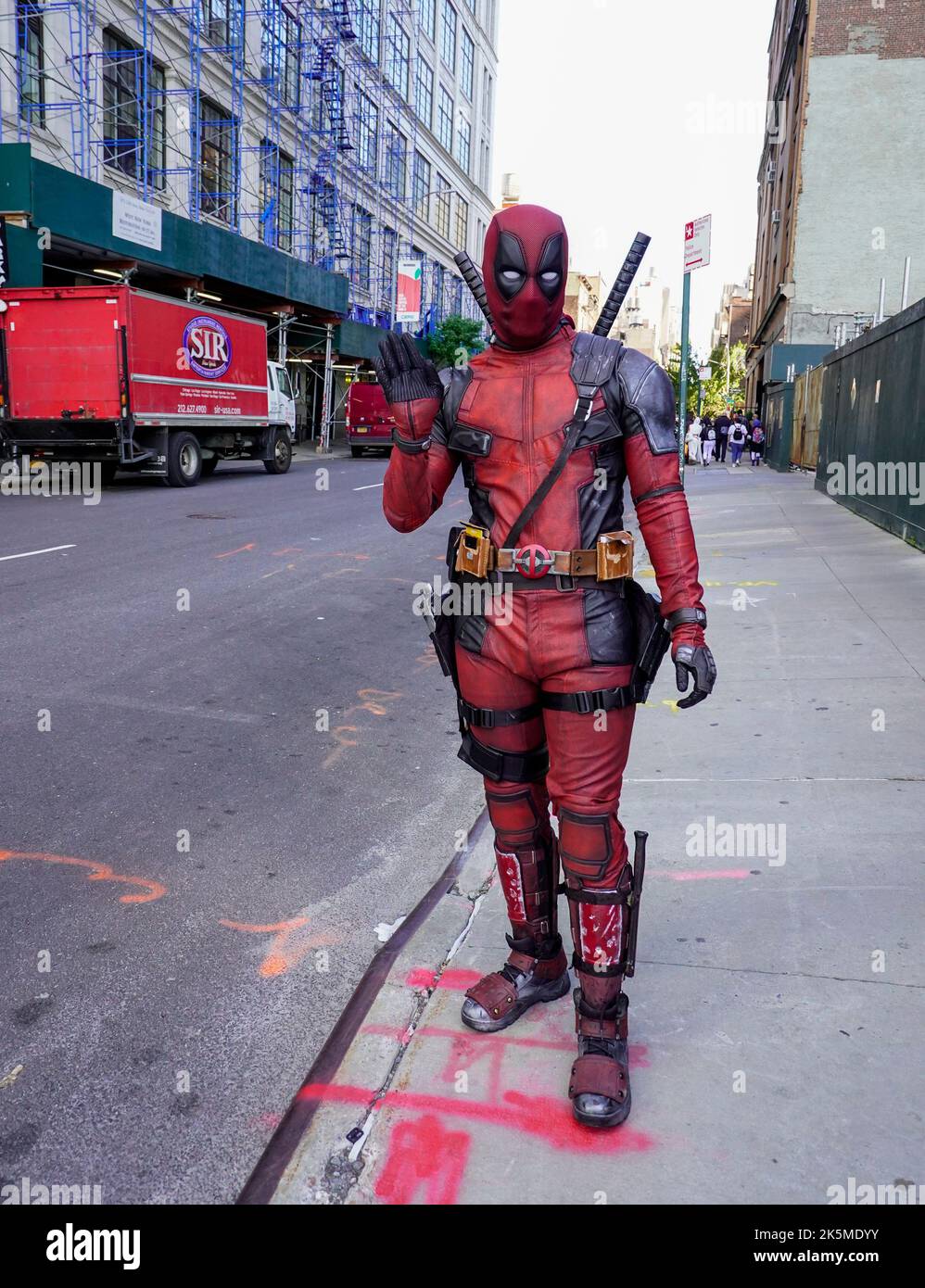 10/0802022 New York City, NY A person dressed as Deadpool at Comic Con ...