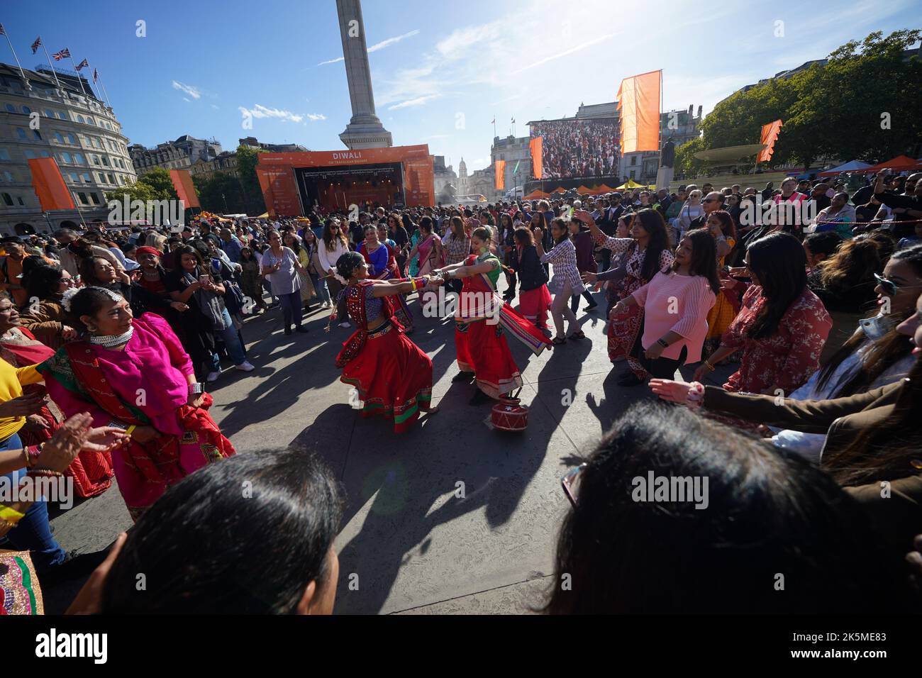 Dancers perform during the Diwali on the Square celebration, in ...
