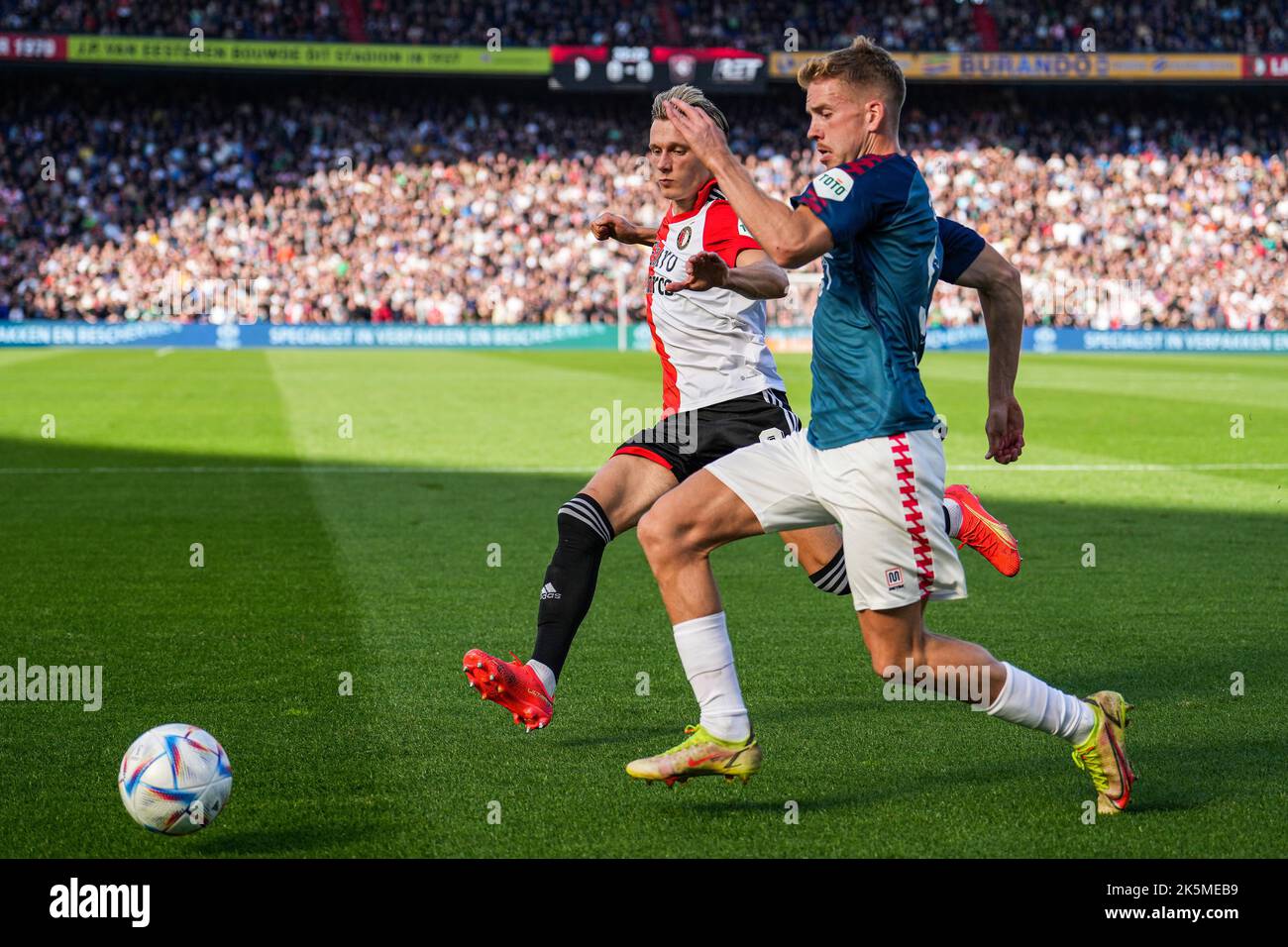Rotterdam - Marcus Holmgren Pedersen of Feyenoord, Gijs Smal of FC ...