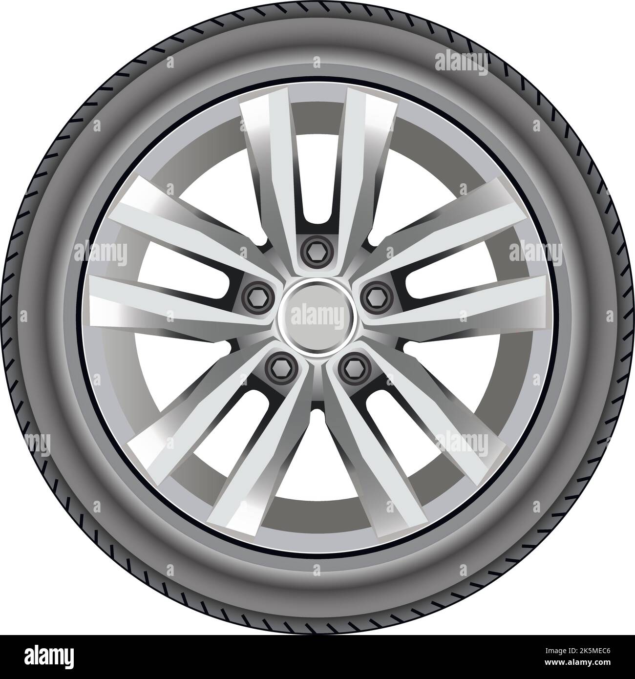 Realistic alloy wheel car tire style sport on white background vector ...