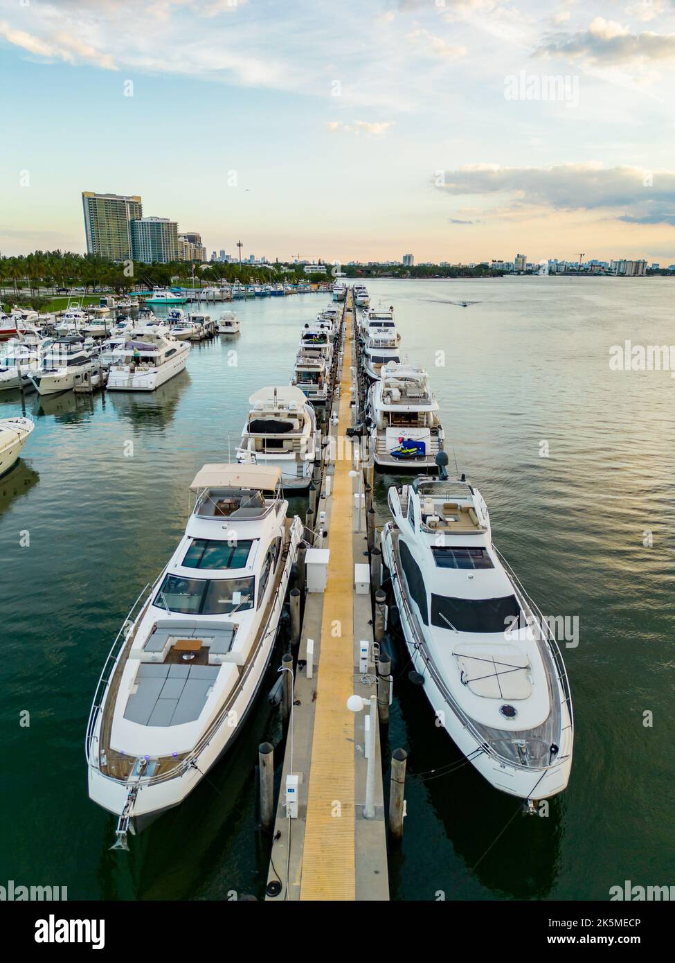 Aerial photo luxury yachts at the Haulover Park Maina Stock Photo - Alamy