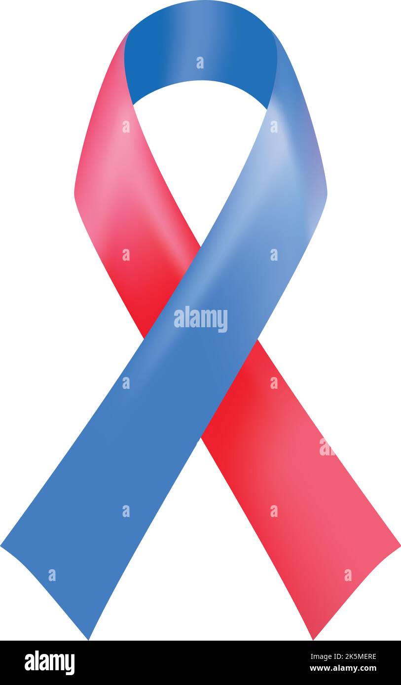 Realistic blue and red silk ribbon with a loop. pray for Haiti affected ...