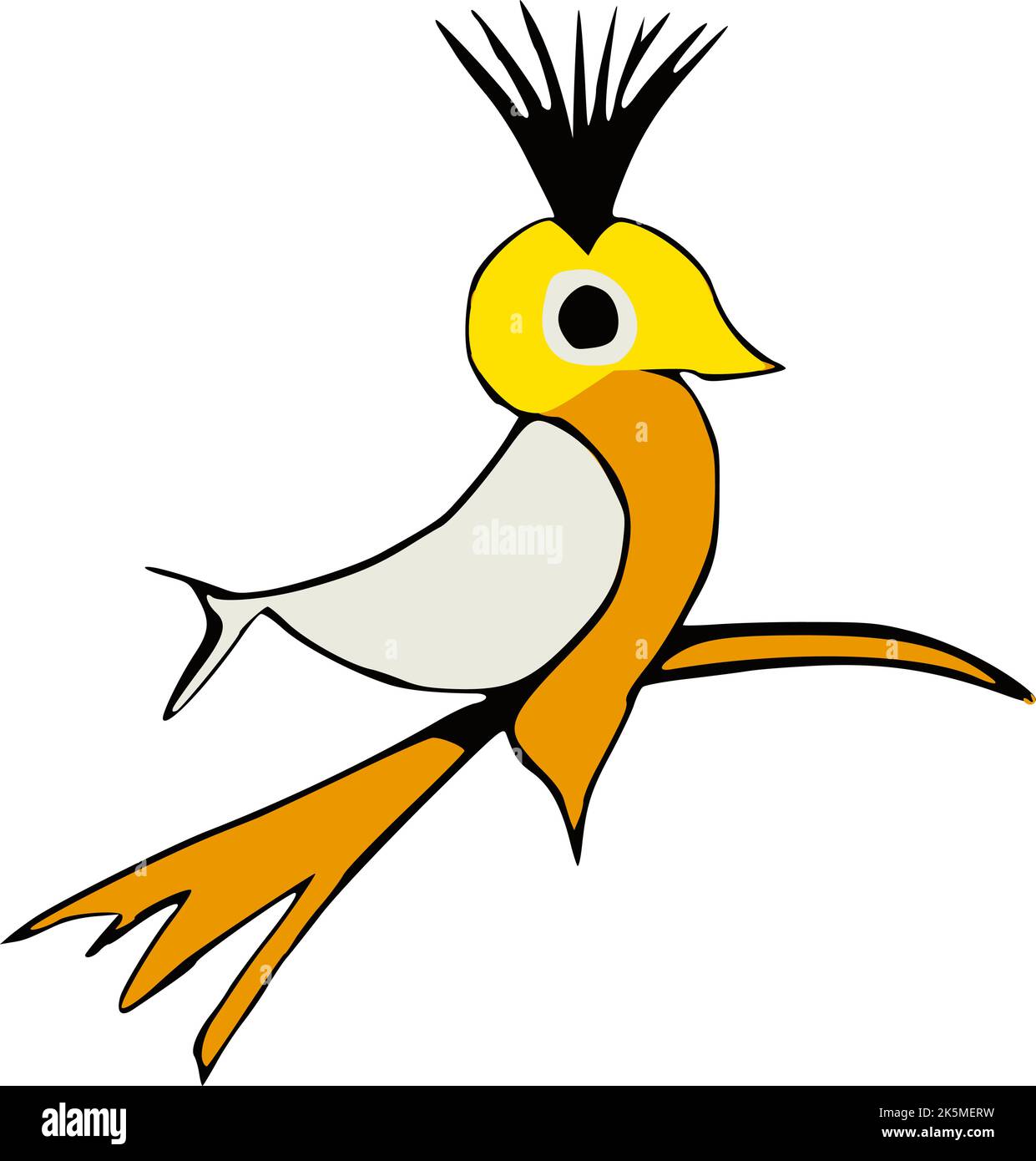 An illustration of a yellow bird in a 2d cartoon style Stock Vector ...