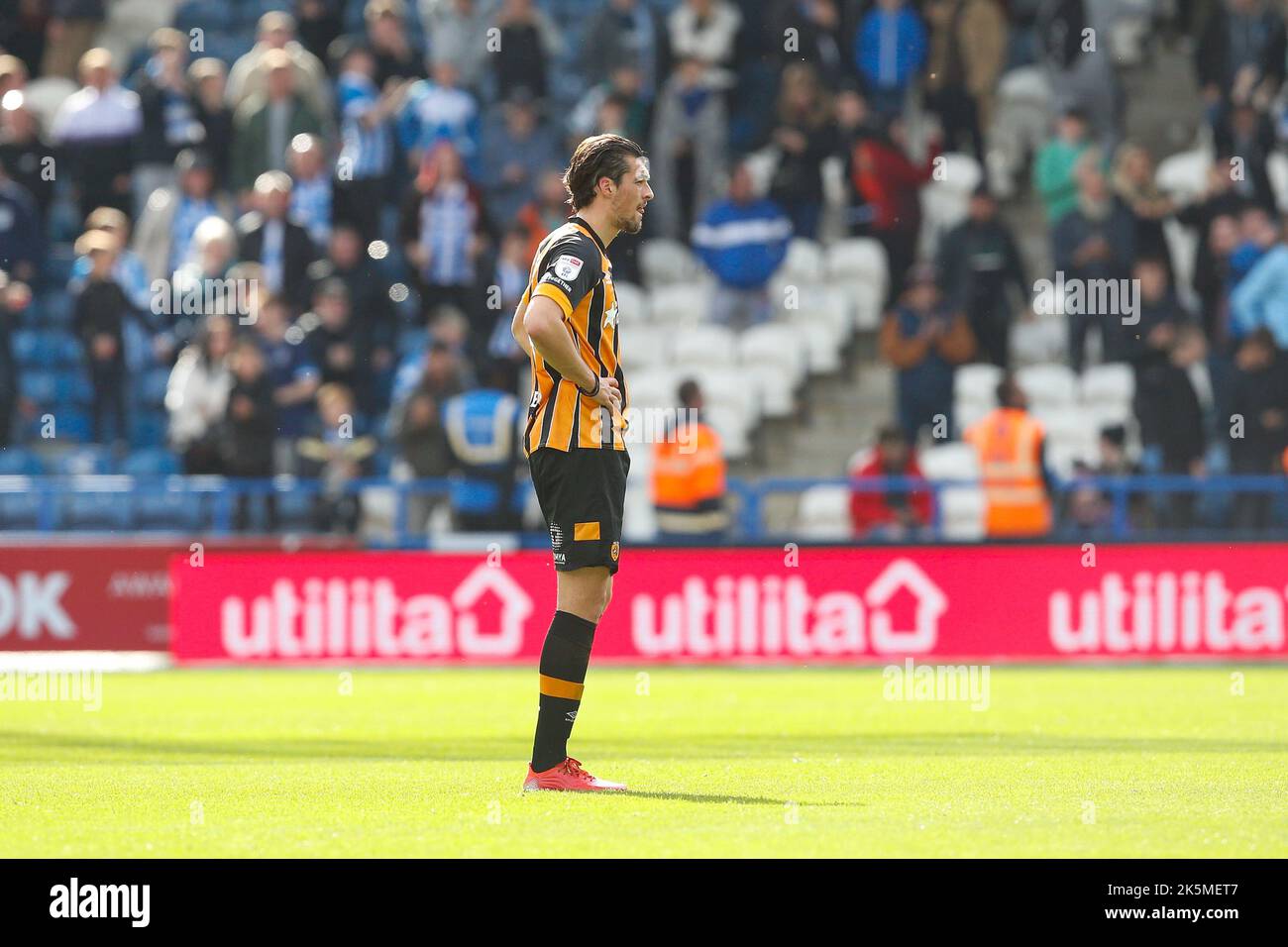 Jacob Greaves #4 of Hull City looking dejected after the Sky Bet ...