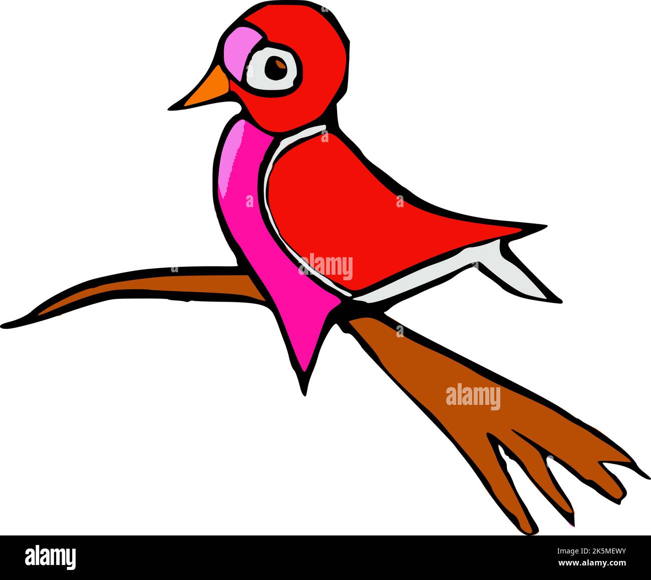 An illustration of a red bird in a 2d cartoon style Stock Vector Image ...