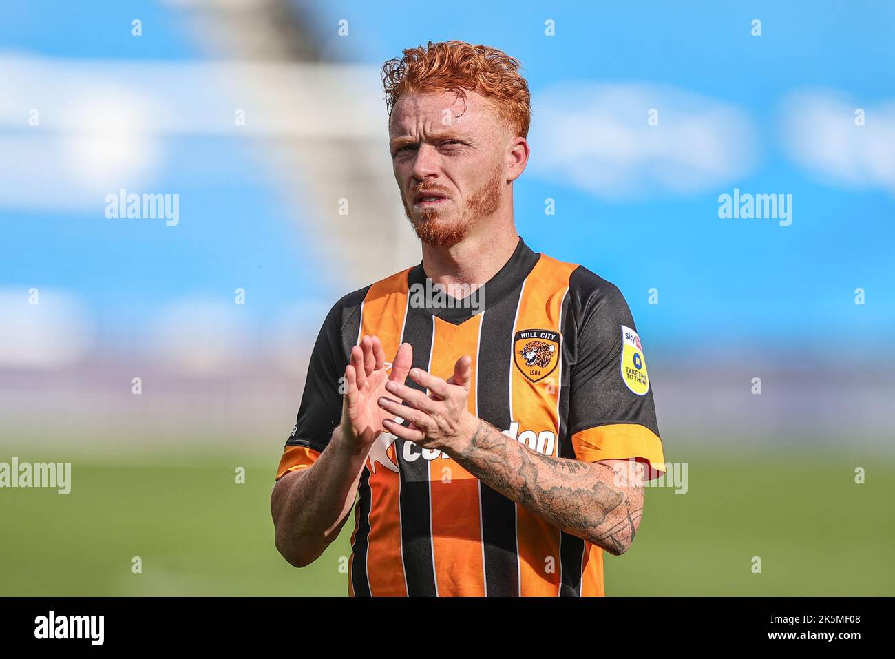 Ryan Woods #15 of Hull City applauds the traveling fans during the Sky Bet Championship match ...