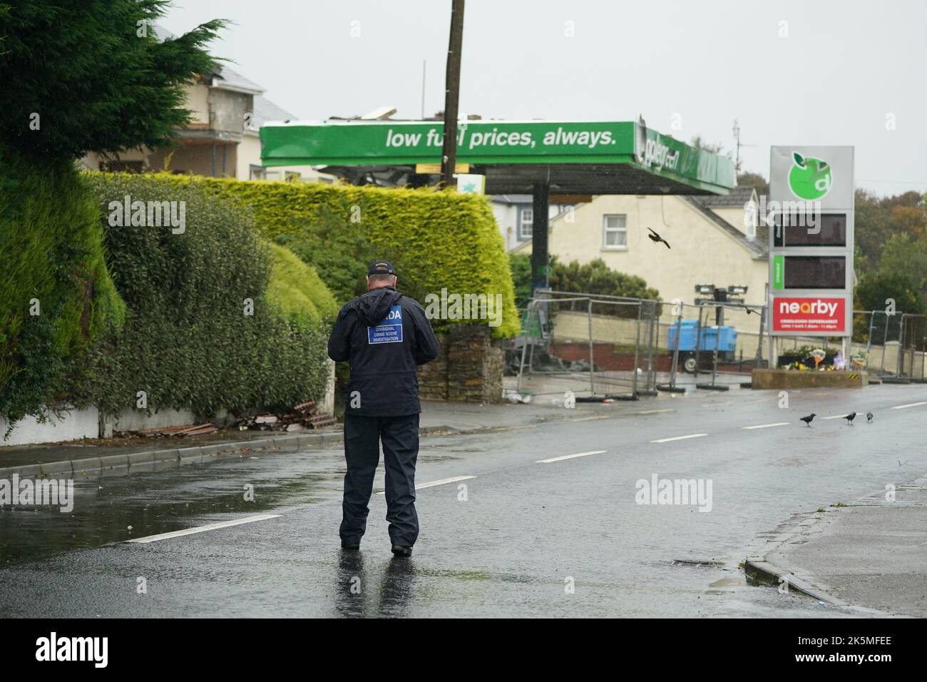 A Garda crime scene investigator at the scene of an explosion at ...