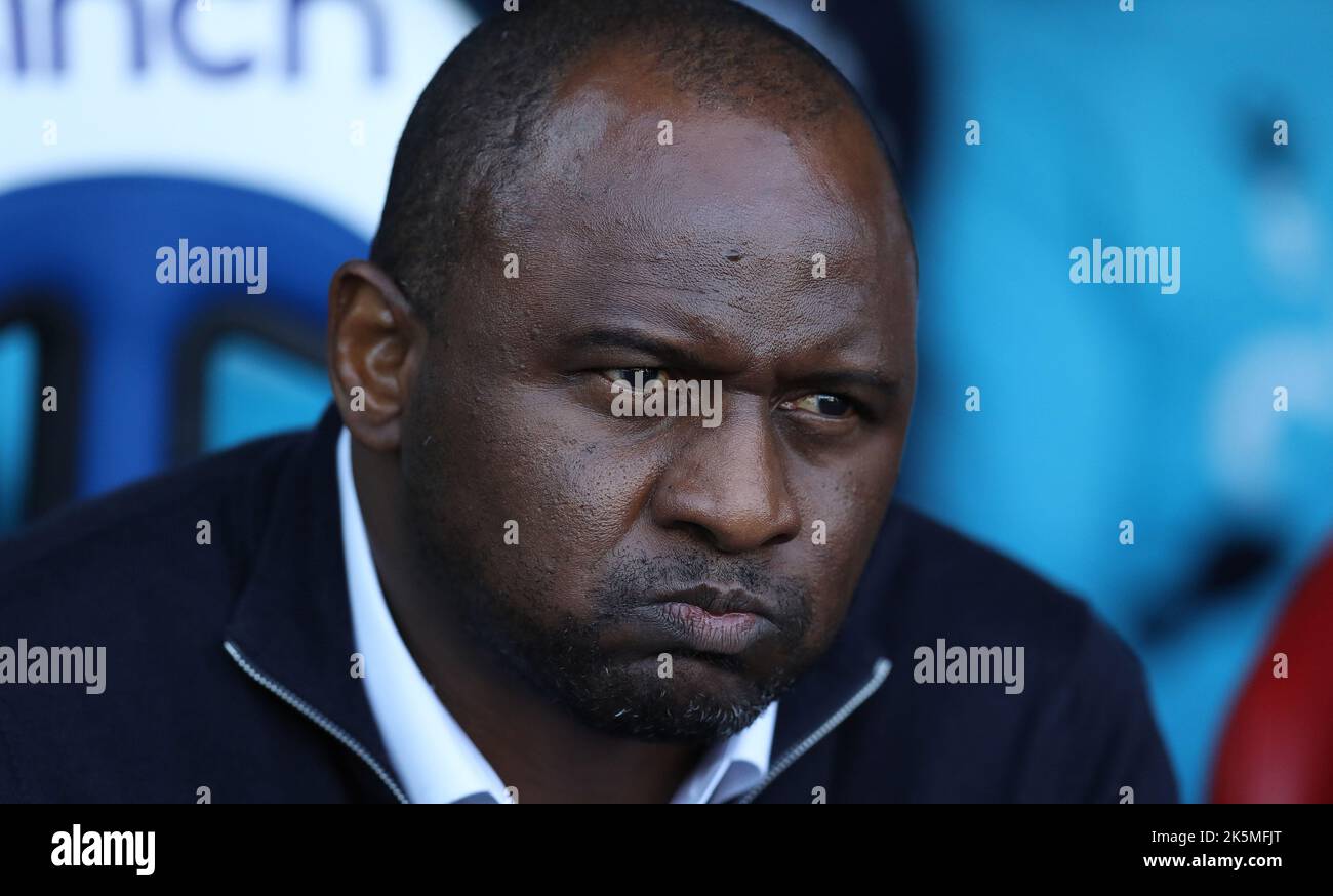 London, UK. 9th Oct, 2022. Patrick Vieria, Manager of Crystal Palace ...