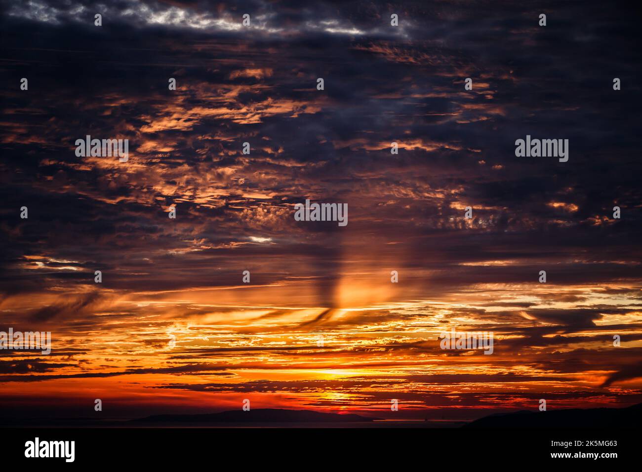 View of Split and its surroundings during sunset from the slopes of ...