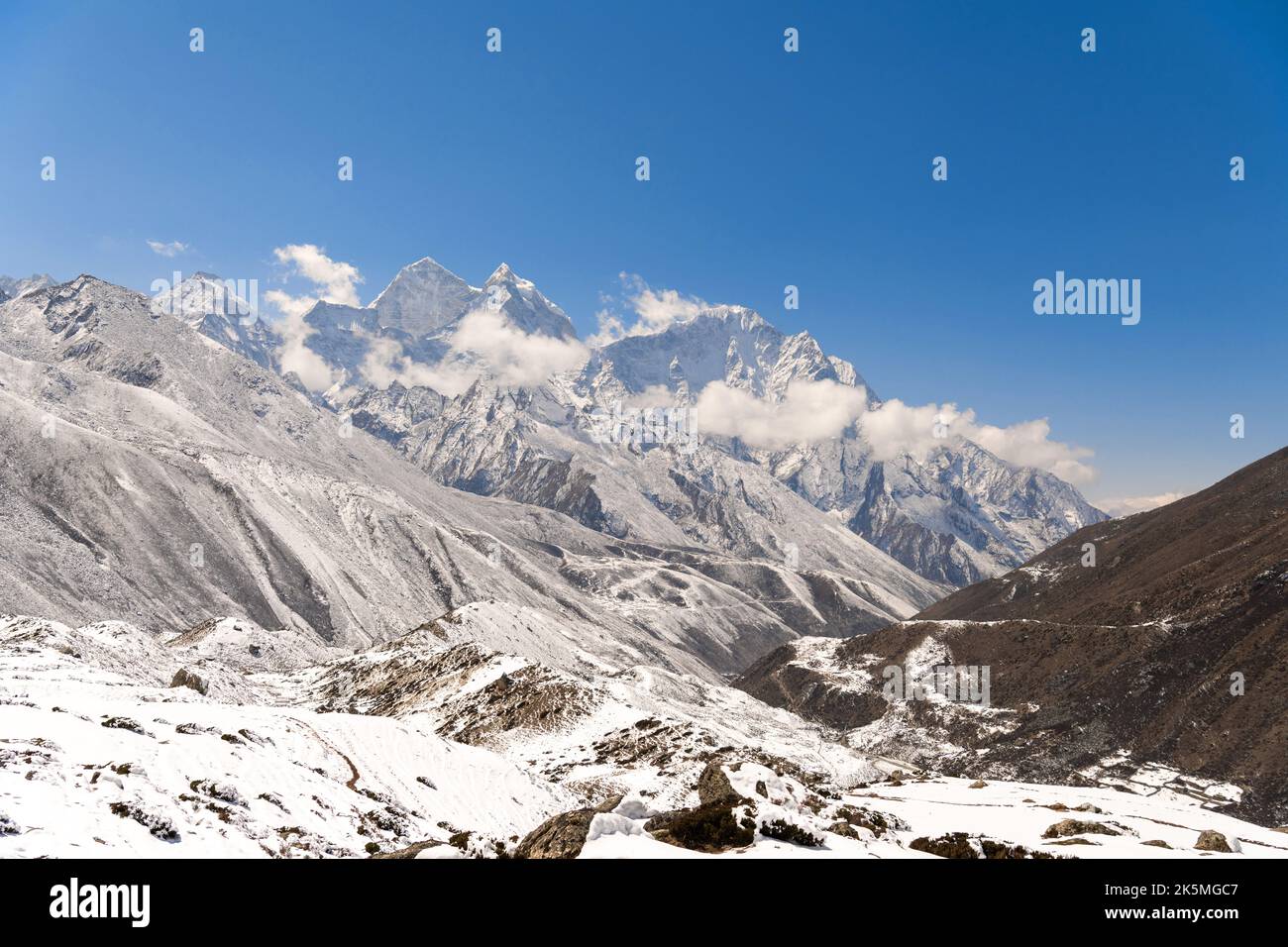 Panoramic view of Mount Everest, Himalayas napal Stock Photo - Alamy