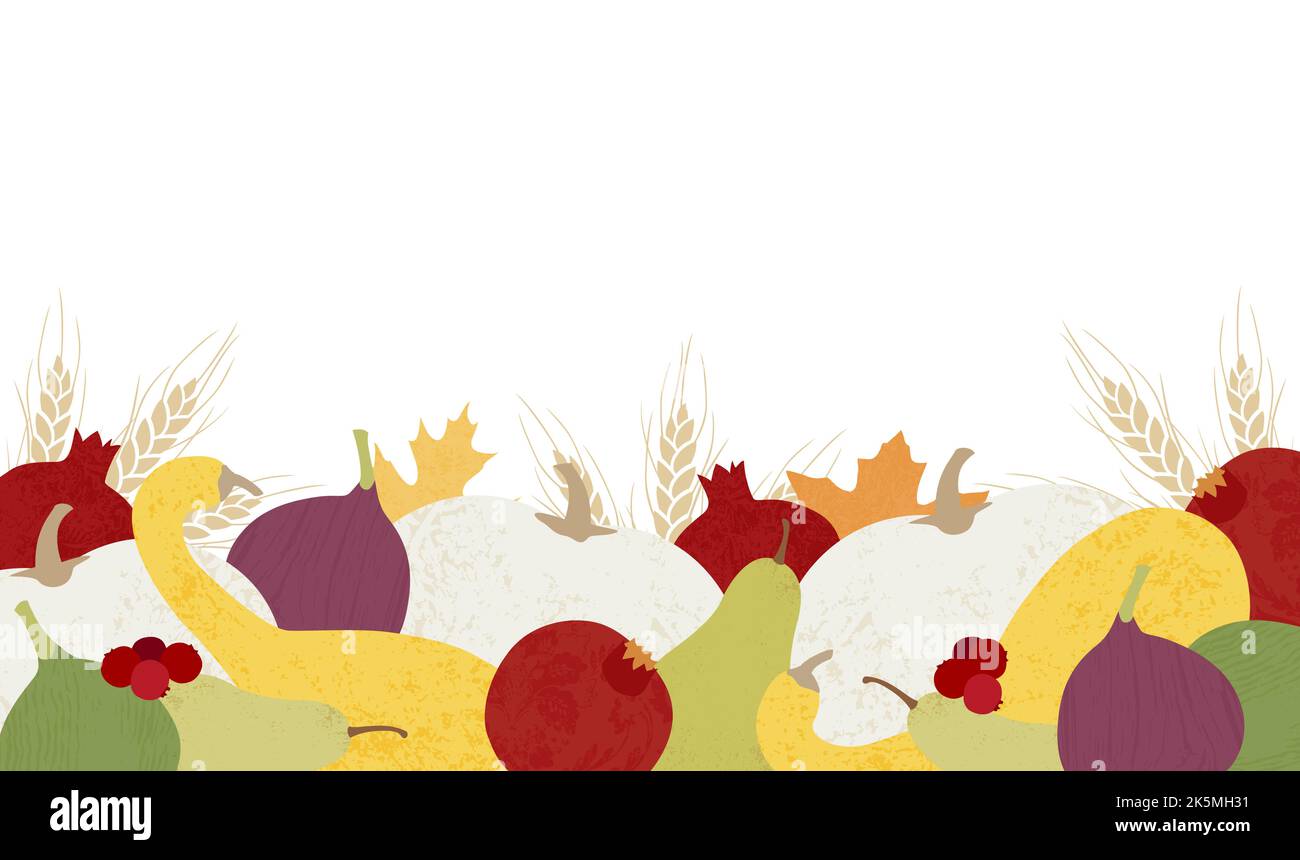 A fall harvest bounty, in a cut paper style with textures Stock Vector ...