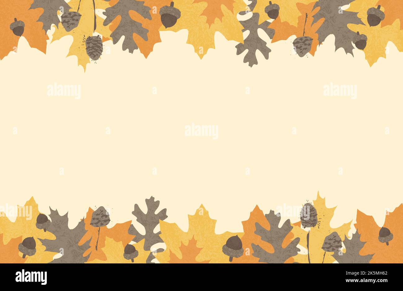 Fall leaves and acorns border with copy space Stock Vector Image & Art ...