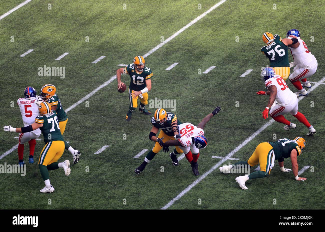 Green Bay Packers Aaron Rodgers with the ball during the NFL ...