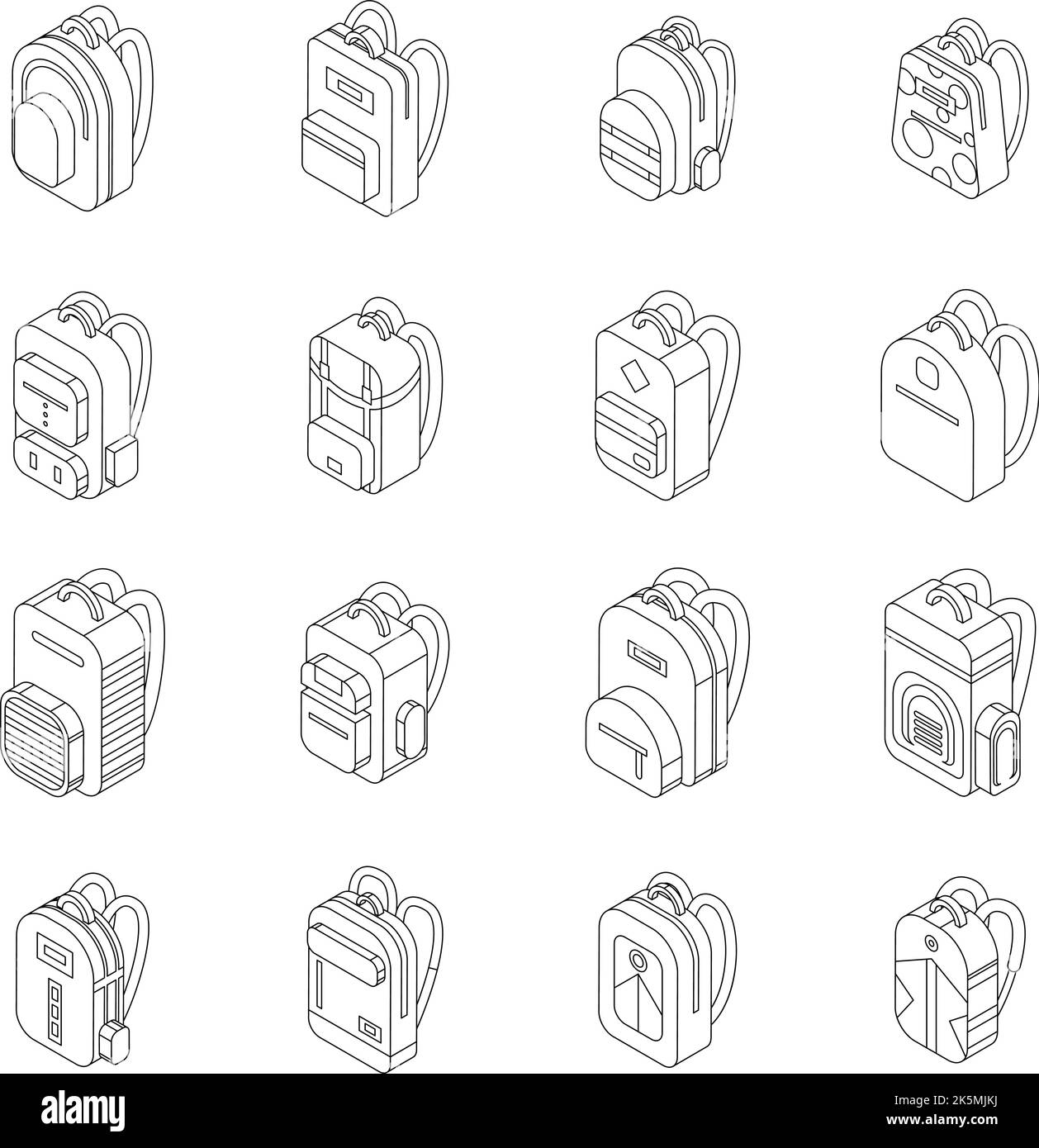 Isometric icons school Black and White Stock Photos & Images - Alamy