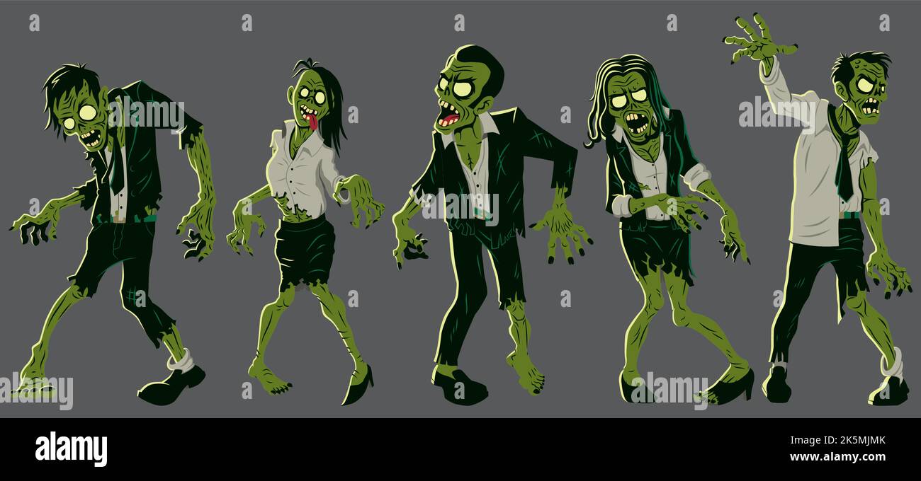 Office Zombie Set Stock Vector Image & Art - Alamy