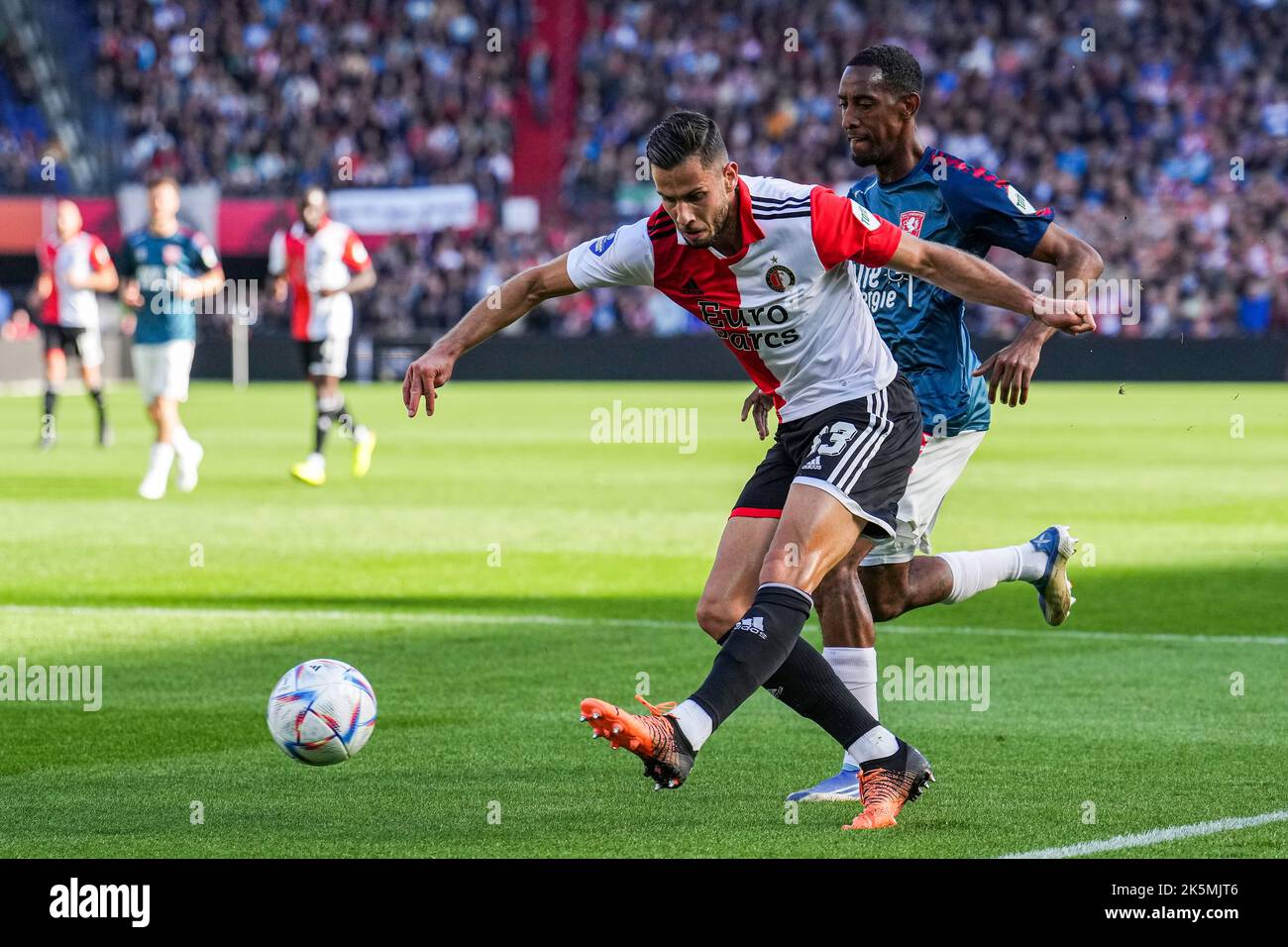 Rotterdam - David Hancko of Feyenoord, Joshua Brenet of FC Twente ...