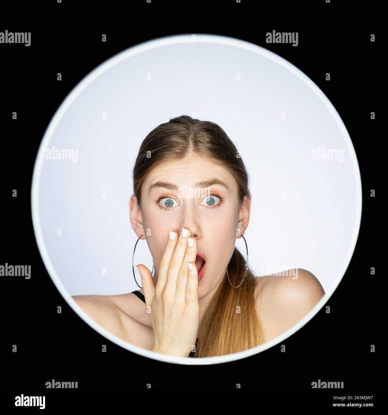 Omg reaction. Shocked woman face. Amazing opportunity. Headshot ...