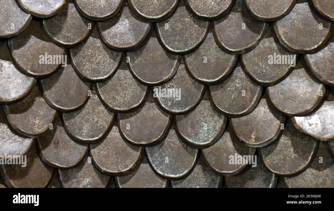 chain mail close-up. chain mail made of metal sheets Stock Photo - Alamy
