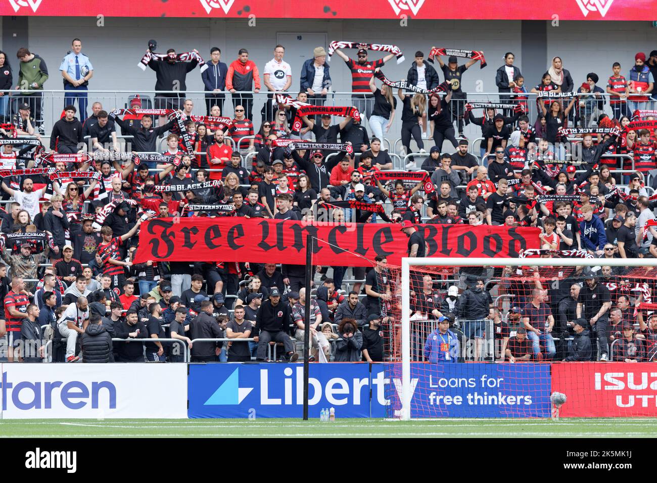 SYDNEY, AUSTRALIA - OCTOBER 9: The Western Sydney Wanderers fan ...