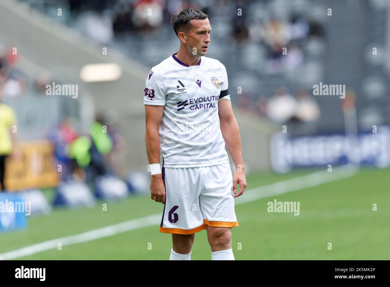 SYDNEY, AUSTRALIA - OCTOBER 9: Aaron McEneff of Perth Glory looks on ...