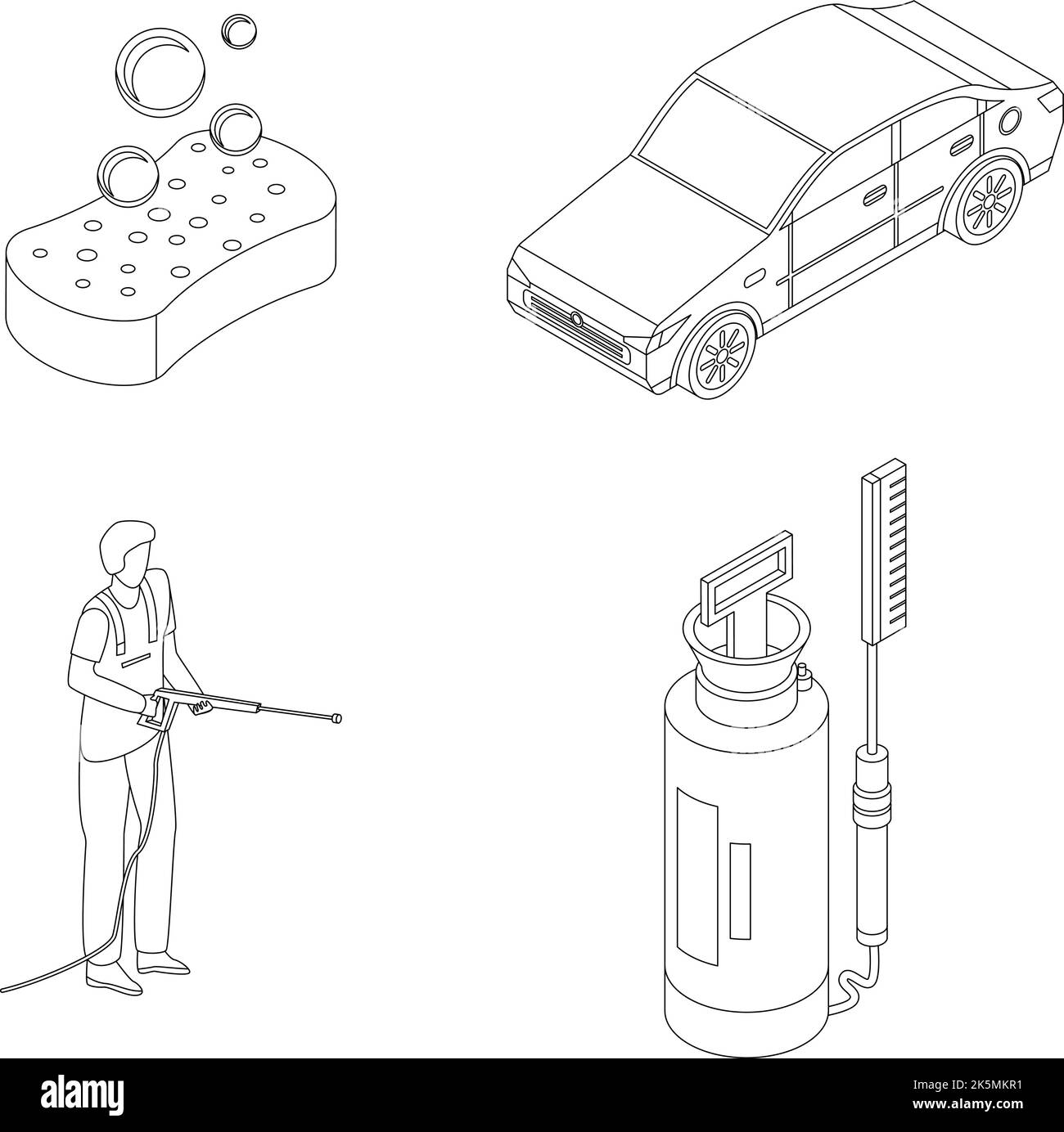Car wash icons black white hi-res stock photography and images - Alamy