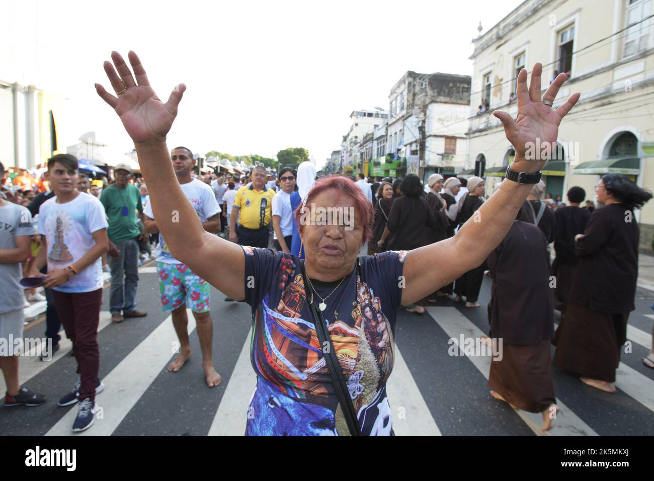 A Pilgrims who pay promises during the C'rio de Nazare (Nazareth Candle) celebrations with over ...