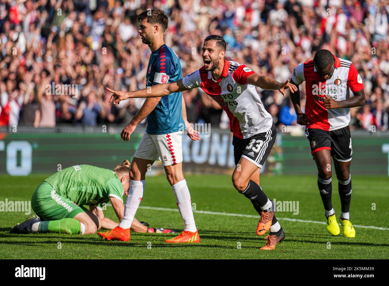 Rotterdam - David Hancko of Feyenoord celebrates the 2-0 during the ...