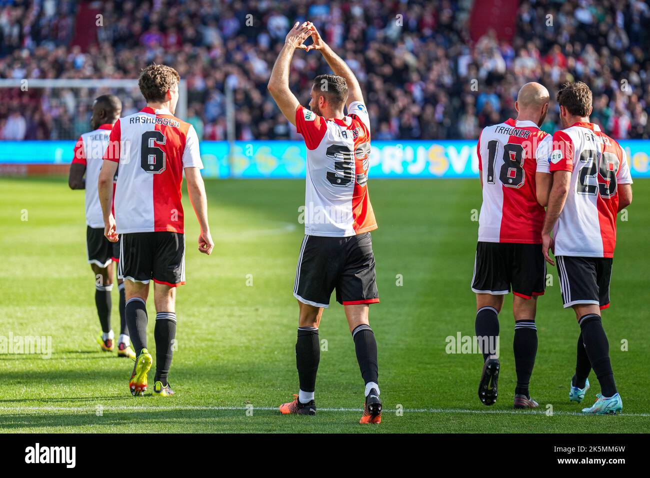 Rotterdam - David Hancko of Feyenoord celebrates the 2-0 during the ...