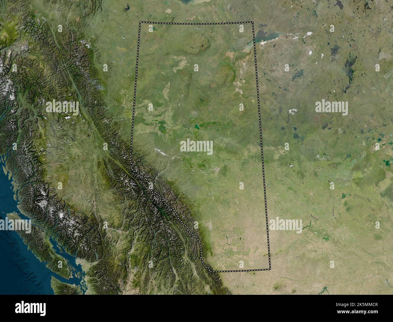 Alberta, province of Canada. Low resolution satellite map Stock Photo ...