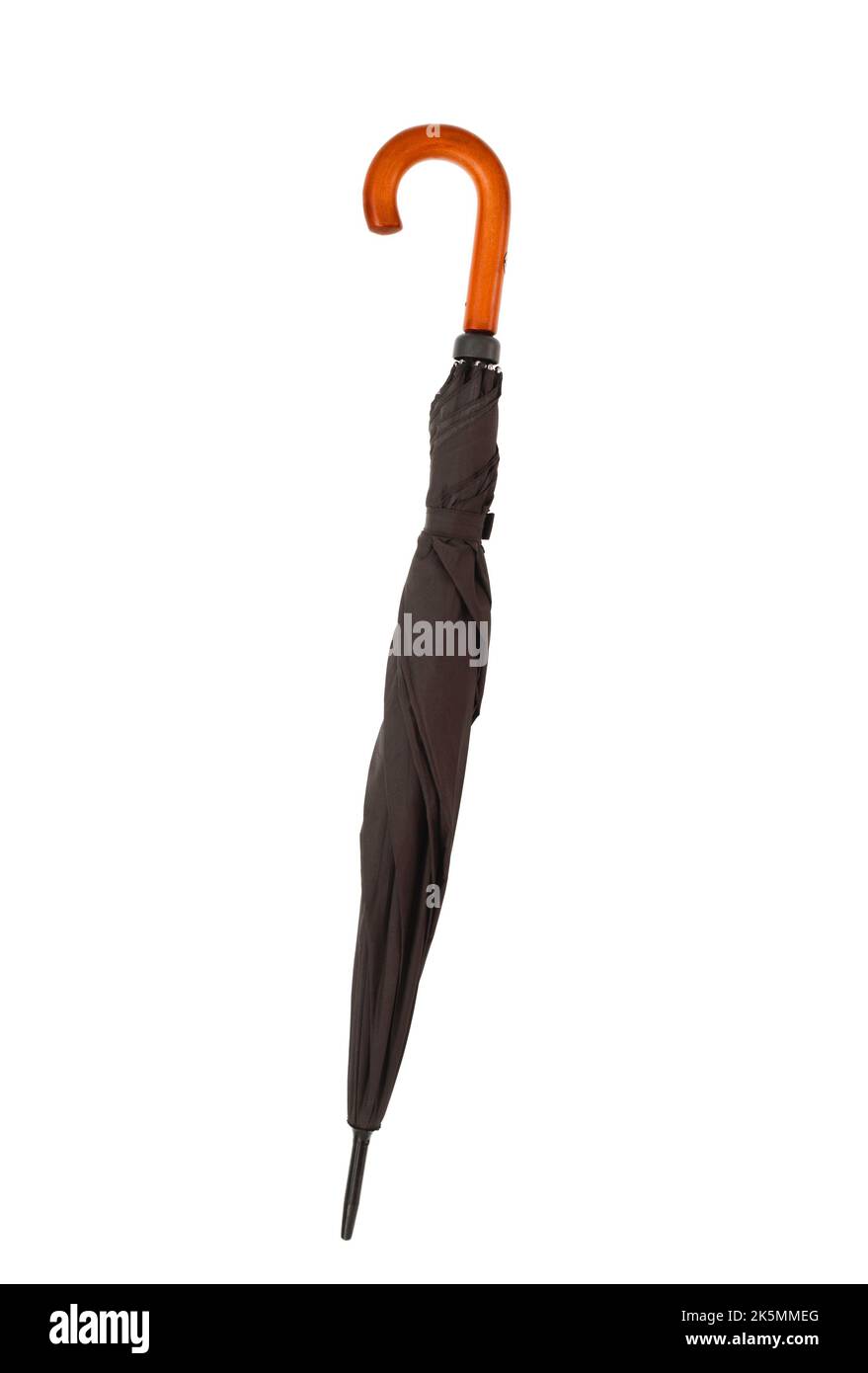 Closed umbrella on white with copy space Stock Photo - Alamy