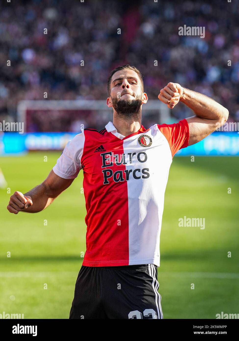 Rotterdam - David Hancko of Feyenoord celebrates the 2-0 during the ...