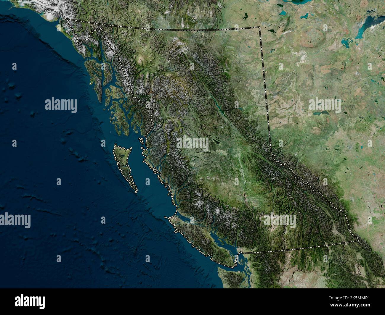 British Columbia, province of Canada. High resolution satellite map ...
