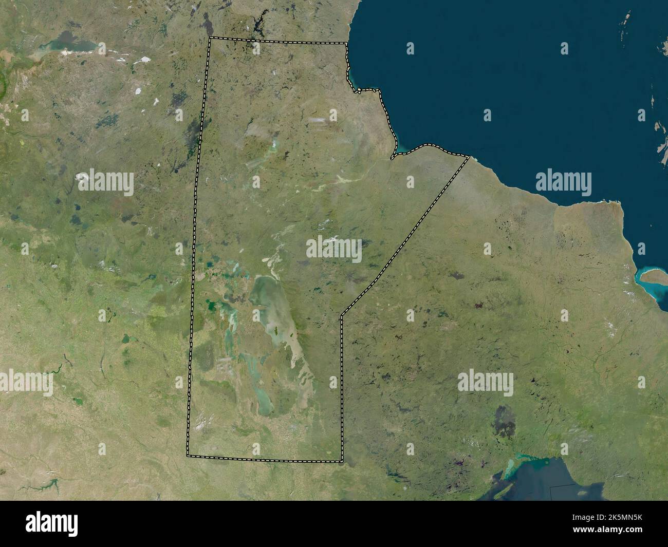 Manitoba, province of Canada. Low resolution satellite map Stock Photo ...