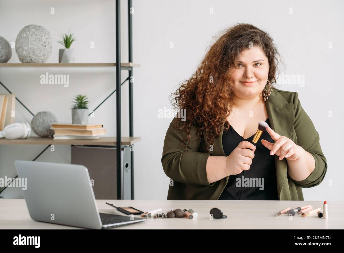 decorative cosmetic plus size woman makeup tools Stock Photo - Alamy