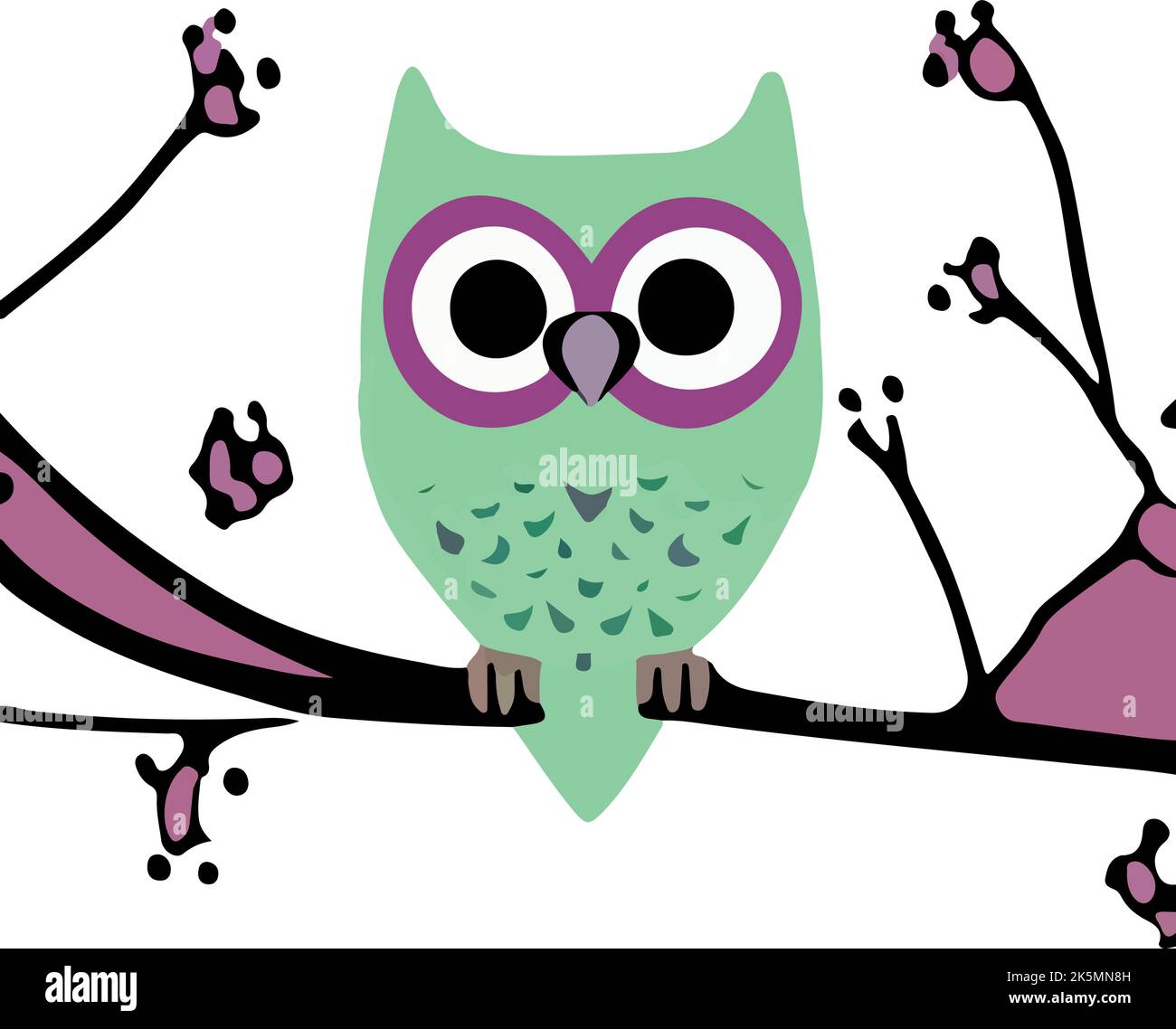 An illustration of a beautiful owl isolated on a white background Stock ...