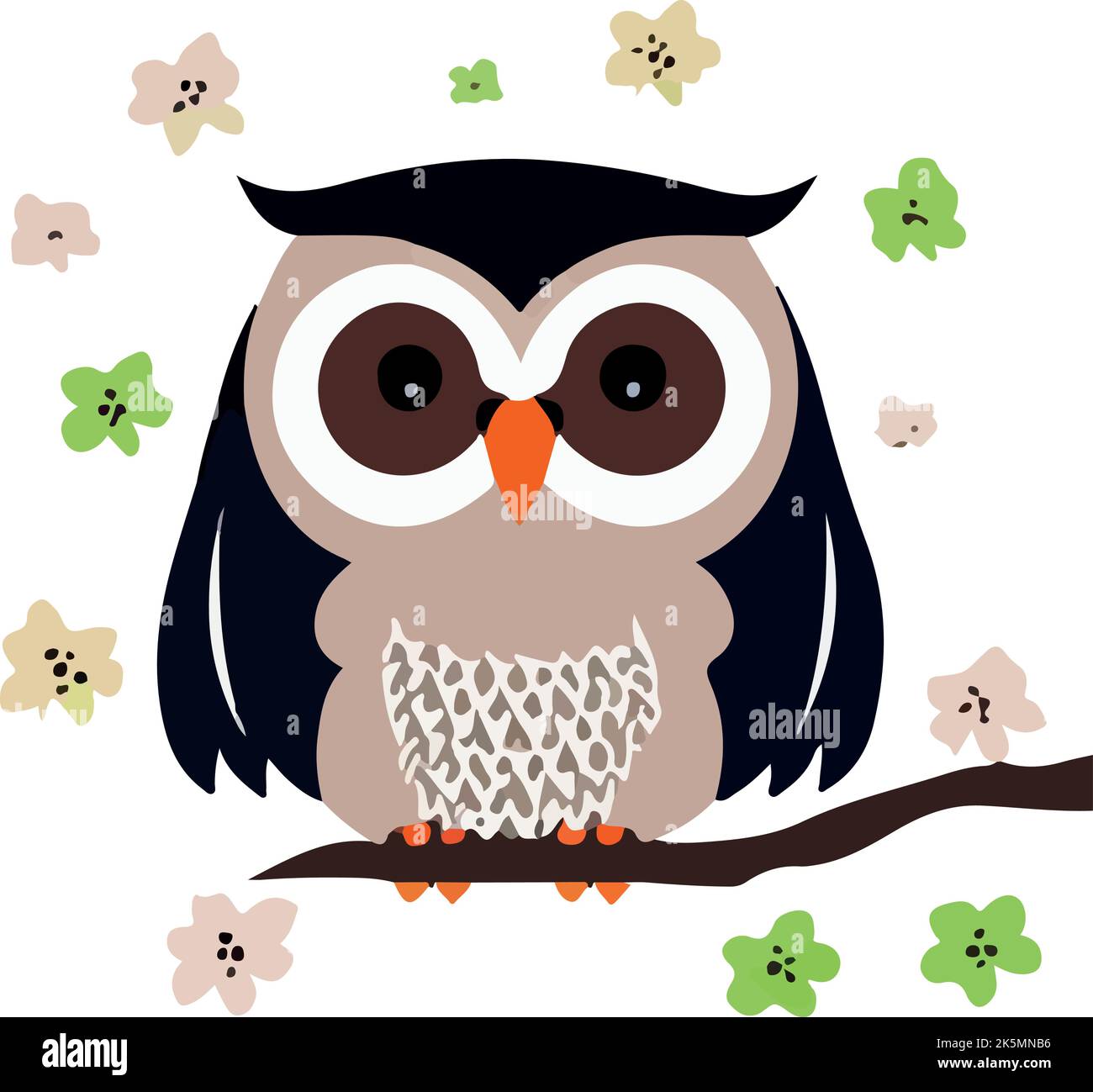 An illustration of a beautiful owl isolated on a white background Stock ...