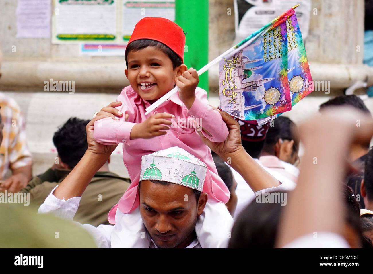 Muslim devotees participate in a procession on the occasion of Eid-e ...