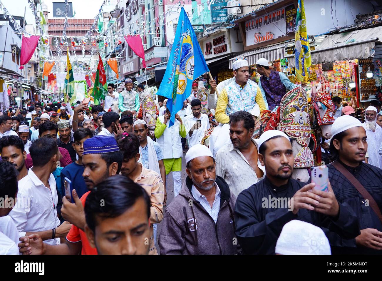 Muslim devotees participate in a procession on the occasion of Eid-e ...