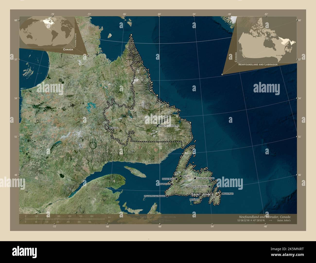 Newfoundland and Labrador, province of Canada. High resolution ...