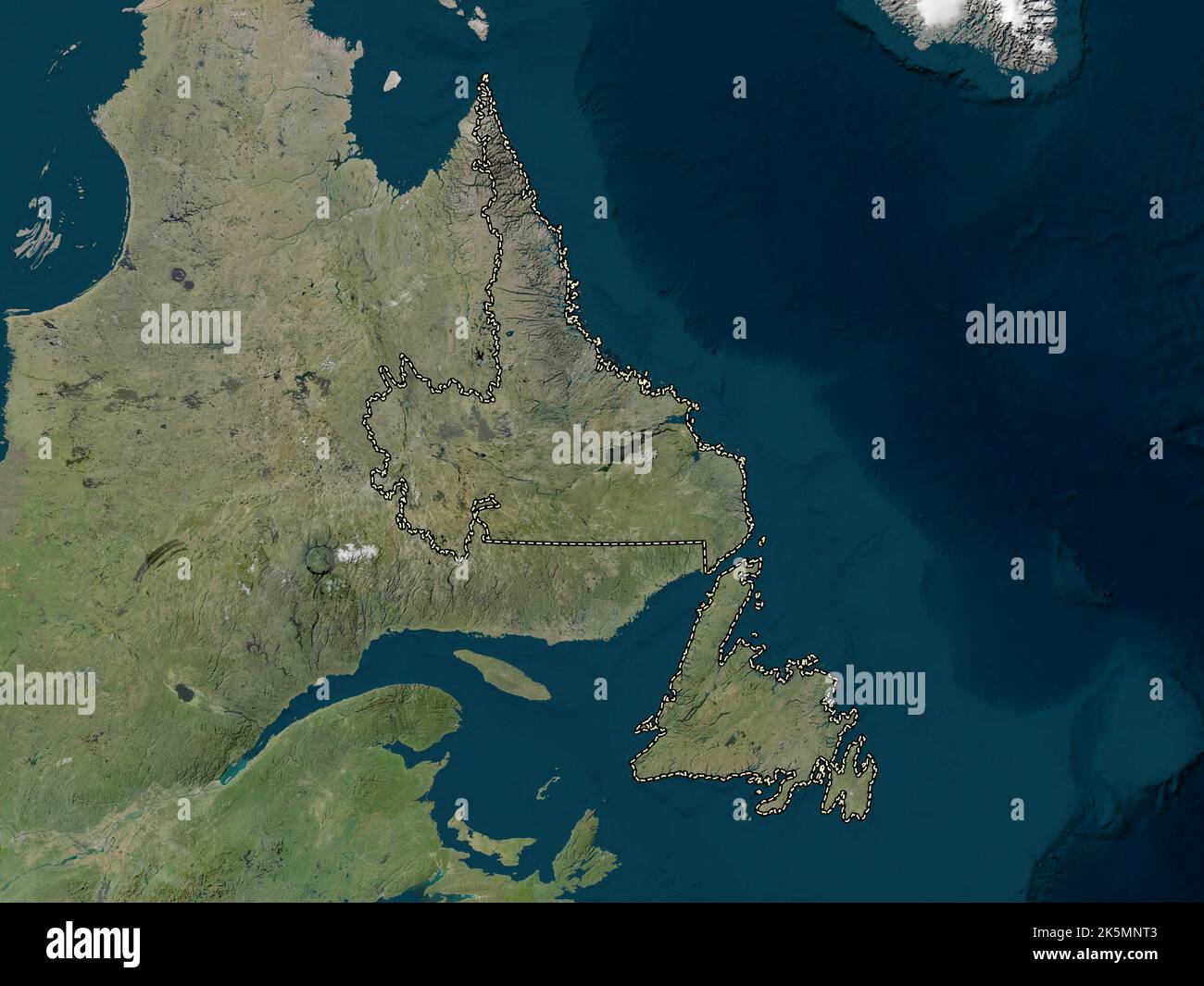 Newfoundland and Labrador, province of Canada. Low resolution satellite ...
