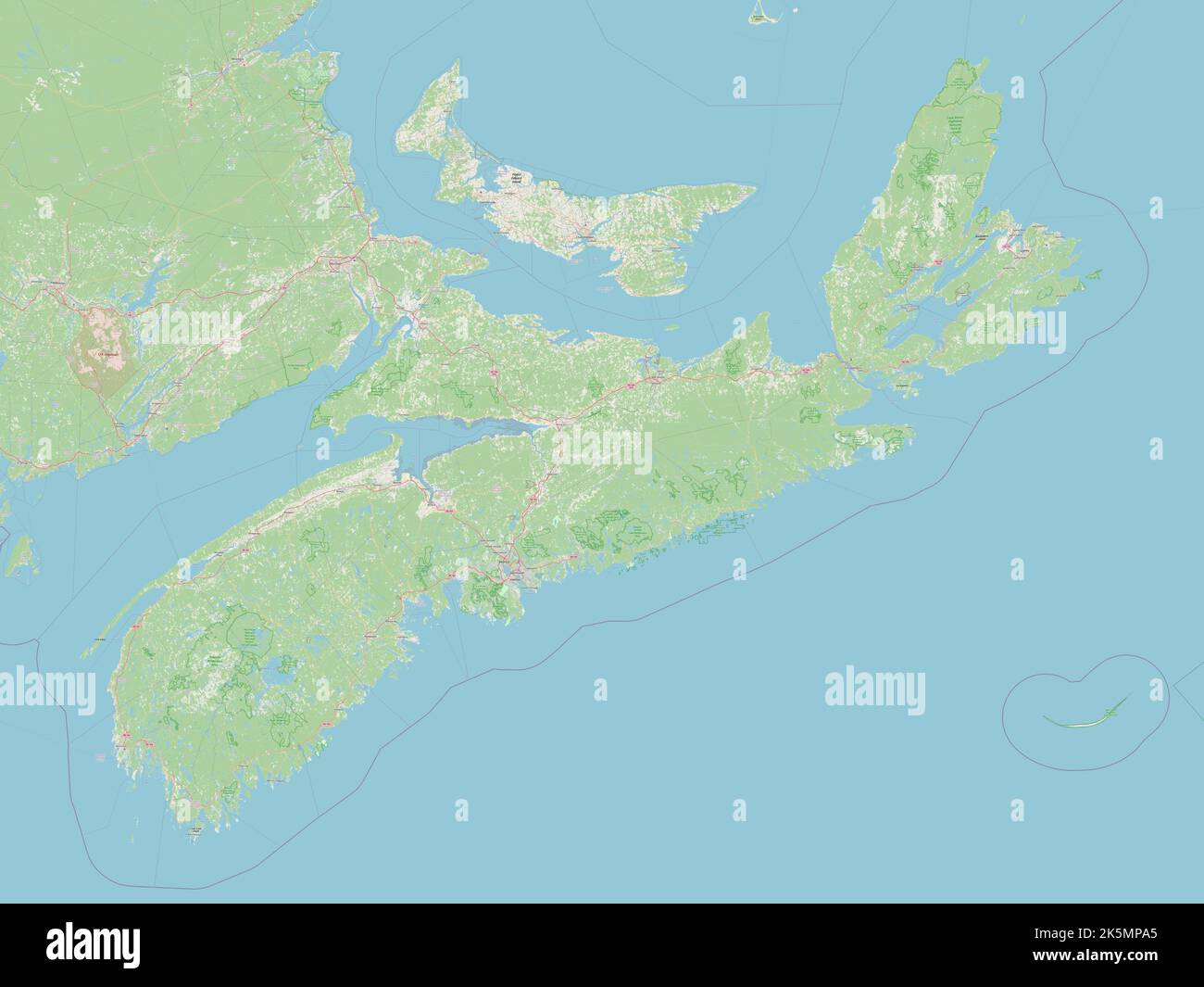 Nova Scotia, province of Canada. Open Street Map Stock Photo - Alamy