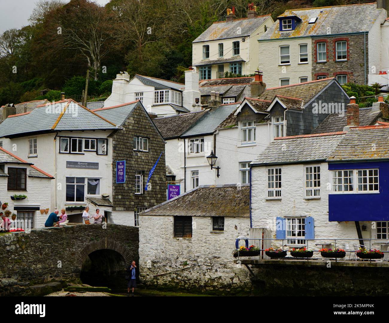 Classic old cottages in the village of Polperro, Cornwall, England, UK ...