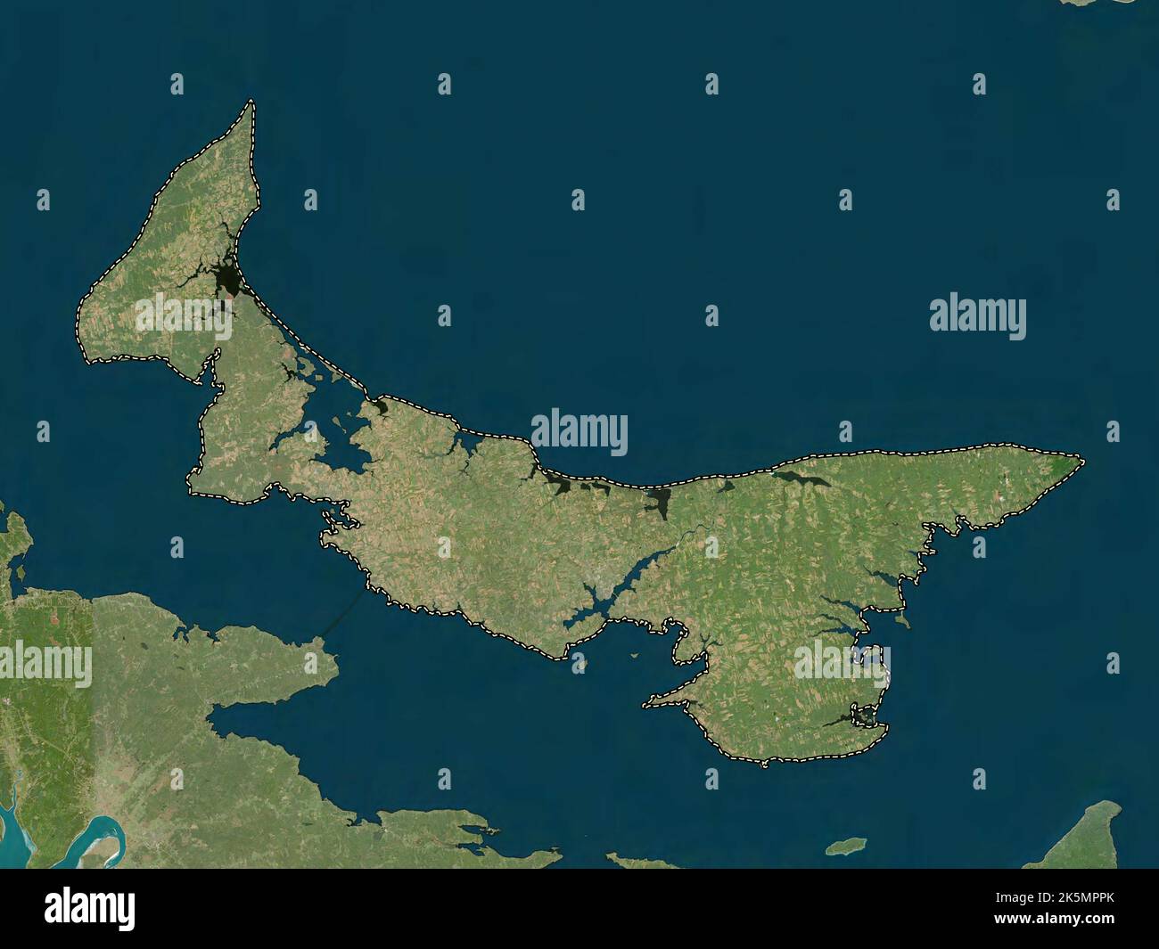 Prince Edward Island, province of Canada. Low resolution satellite map ...
