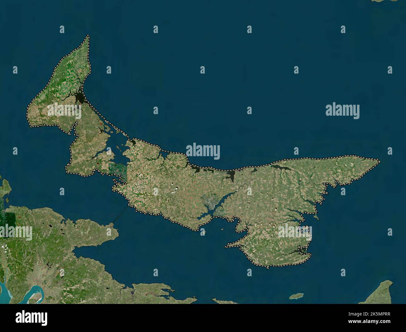 Prince Edward Island, province of Canada. High resolution satellite map ...