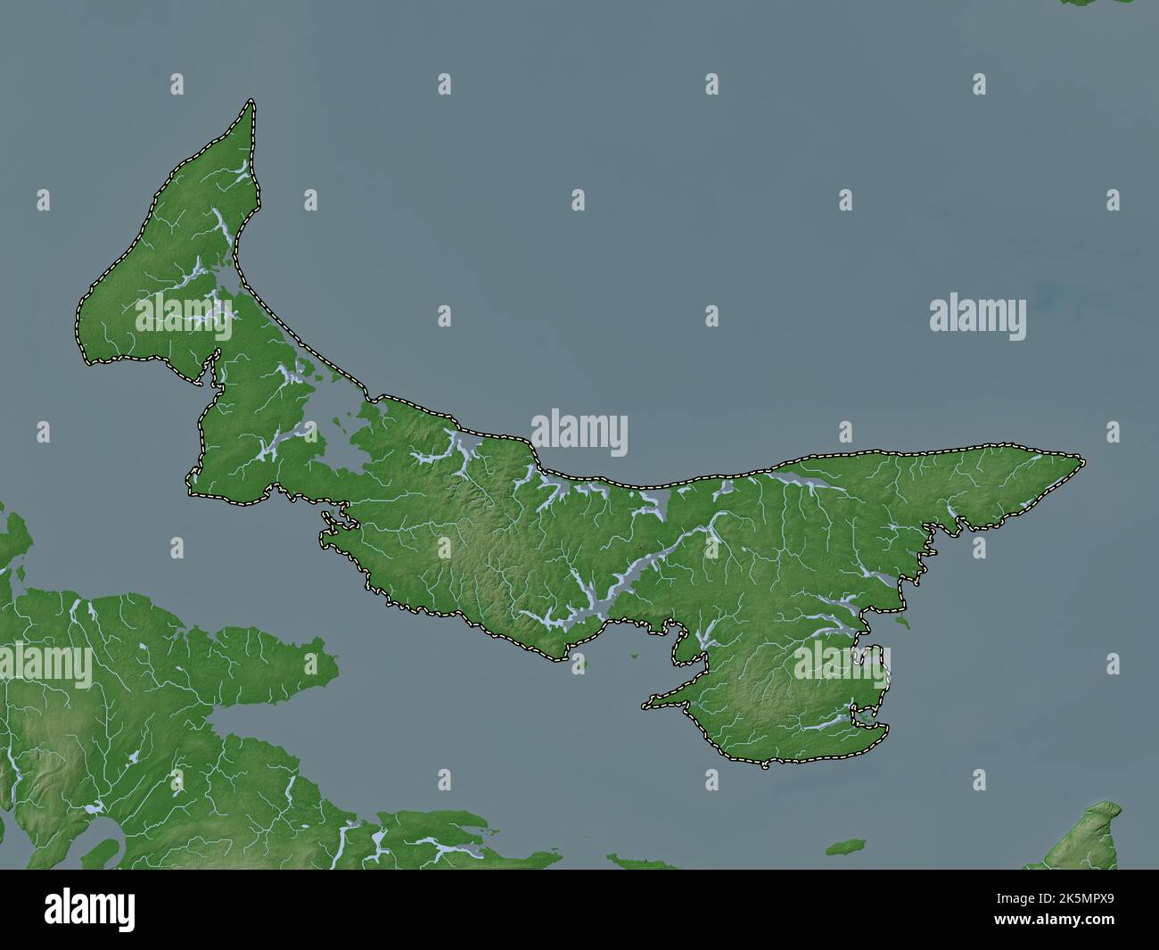 Prince Edward Island, province of Canada. Elevation map colored in wiki ...