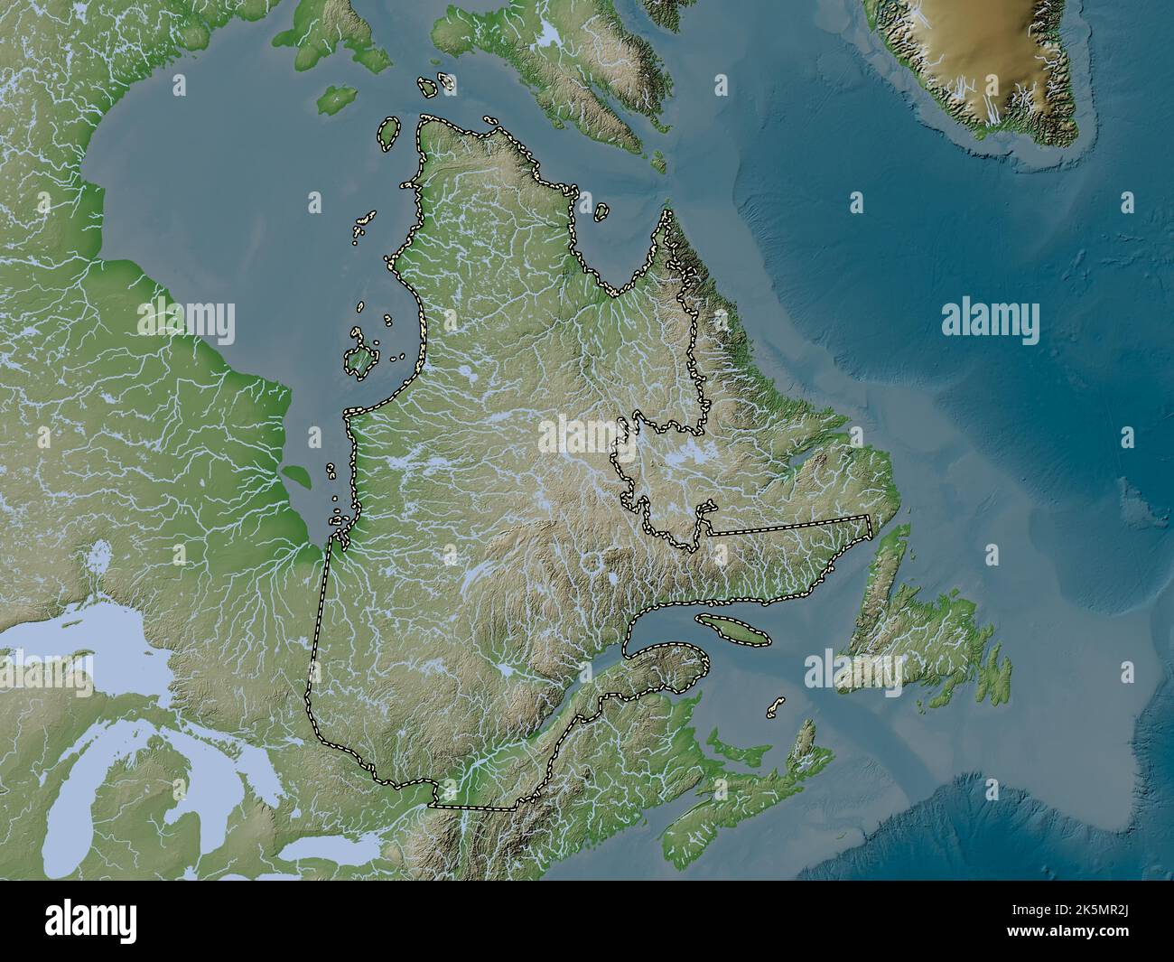 Quebec with lakes and rivers map hi-res stock photography and images ...