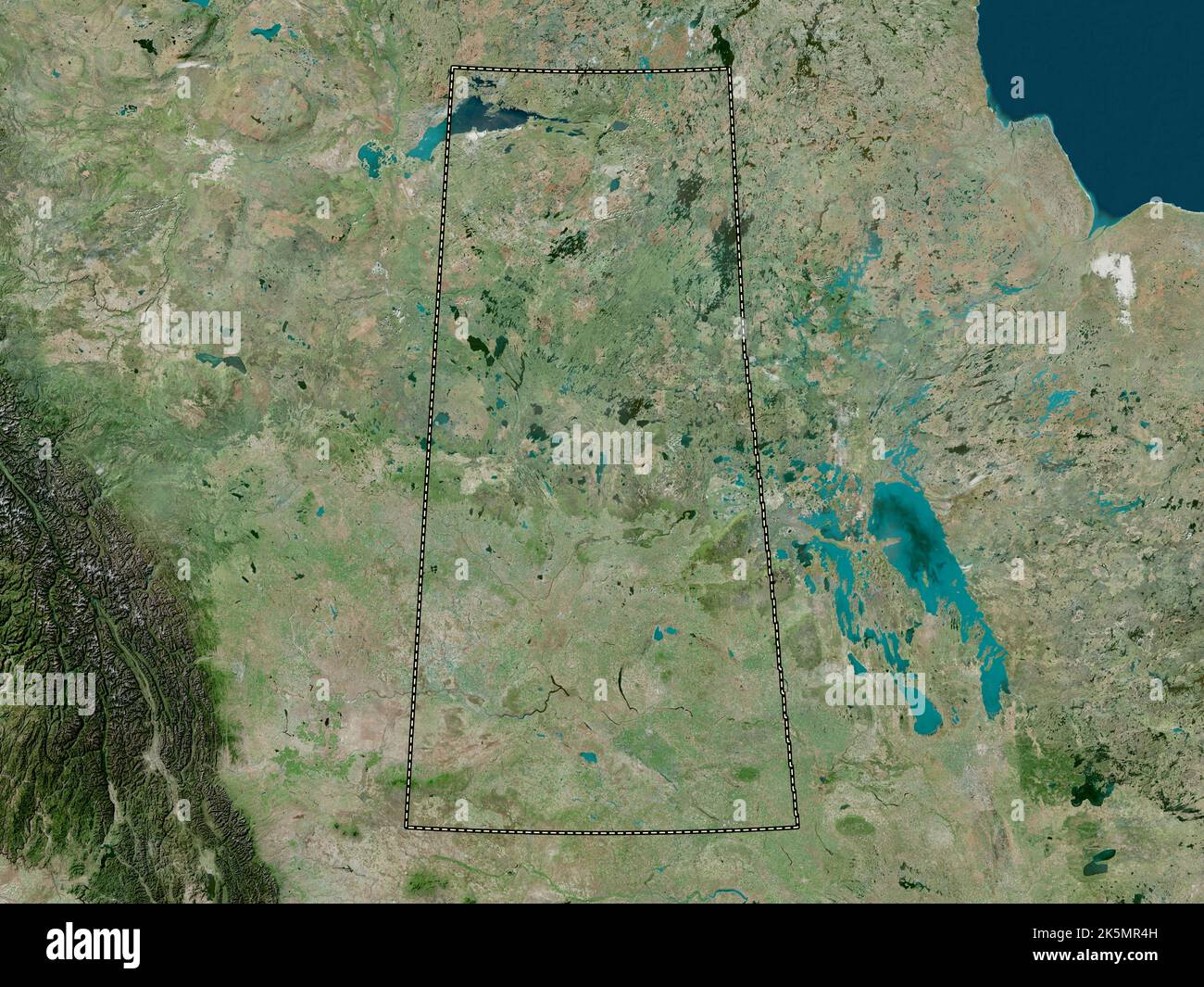 Saskatchewan, province of Canada. High resolution satellite map Stock ...